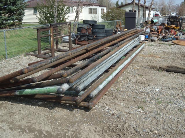 The finished stack of hitching rails